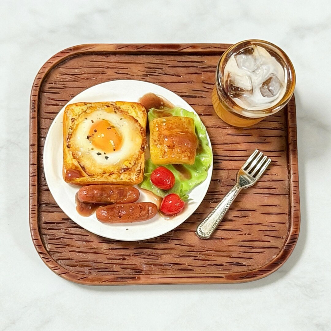 Miniature Breakfast Set 1:12&1/6 Realistic Dollhouse Miniatures Egg ...