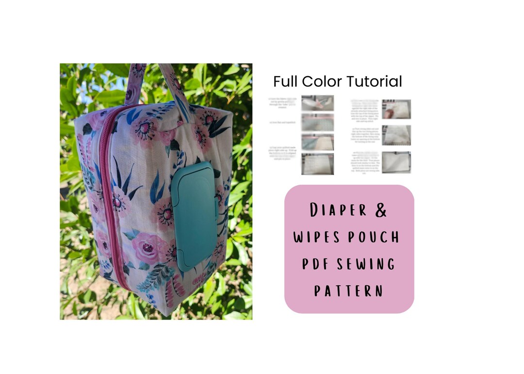 Diaper Pouch Sewing Pattern PDF Full Color Tutorial Diaper Bag Pattern ...
