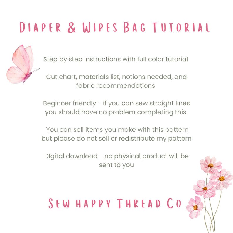 Diaper Pouch Sewing Pattern PDF Full Color Tutorial Diaper Bag Pattern ...