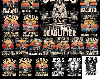 Jesus the Ultimate Deadlifter SVG PNG, Funny Fitness Digital Art ...