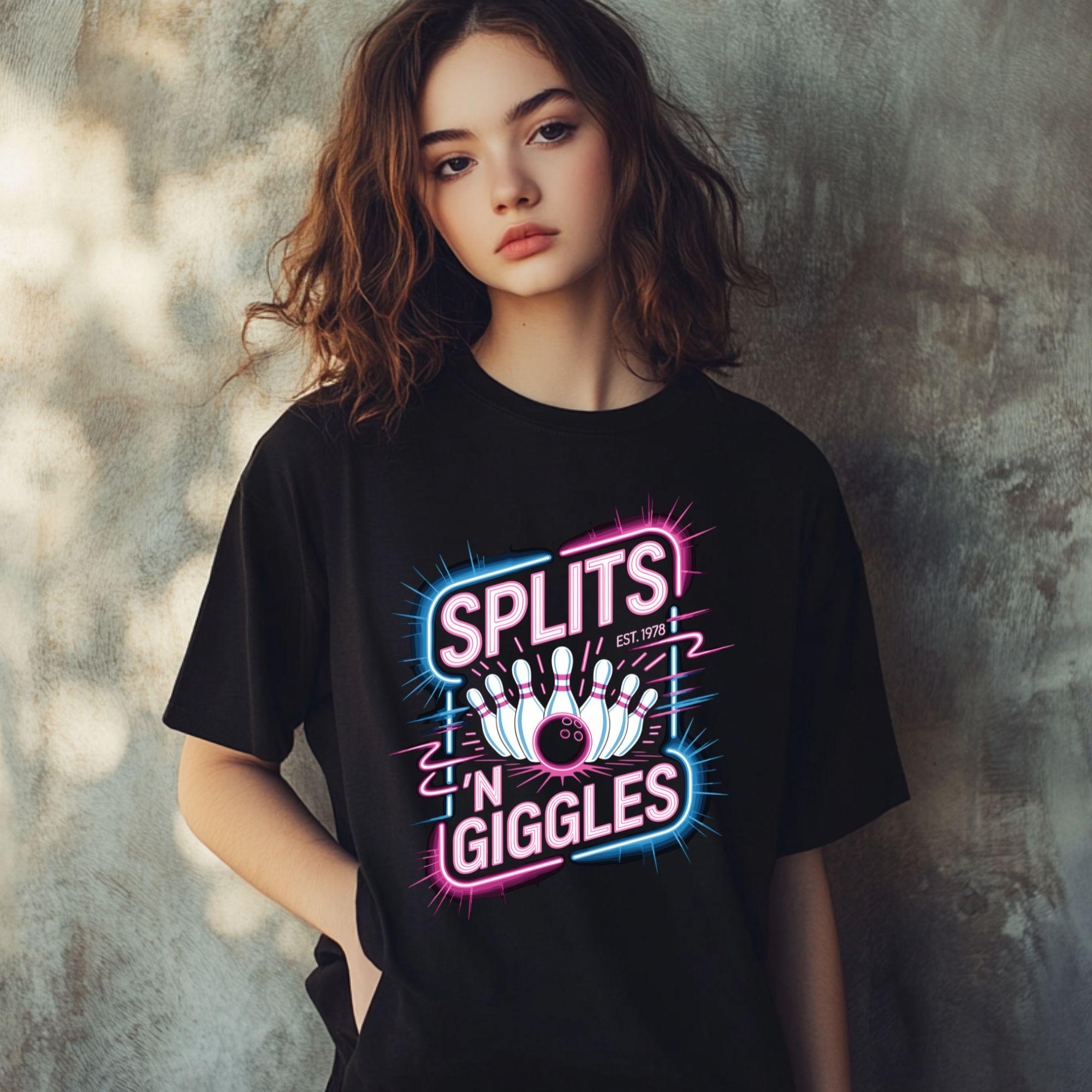 20 Splits N Giggles Bowling PNG Shirt - Funny Retro Bowling Team Tee ...