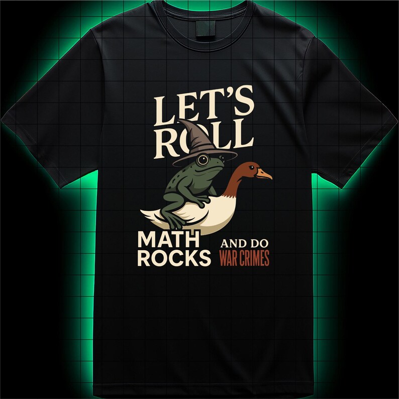 Let's Roll Math Rocks, Digital Printable, Funny Frog Riding Goose, Meme ...