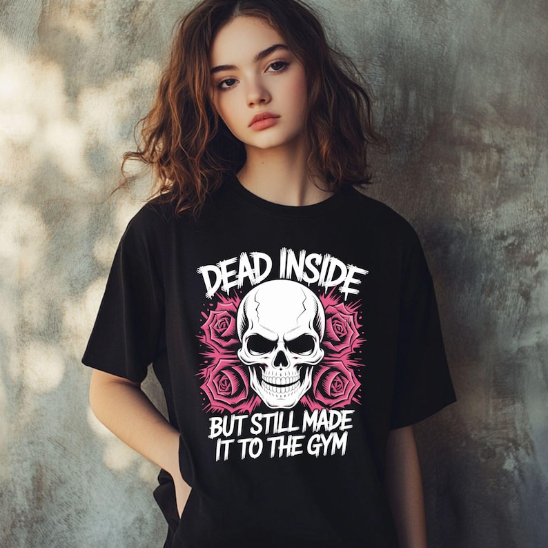 20 Dead Inside Gym Digital Art PNG, Gym Humor, Skull and Roses PNG ...