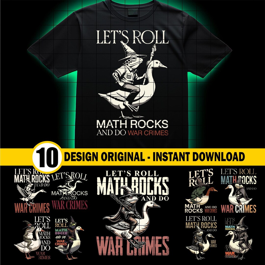 Let's Roll Math Rocks, Digital Printable, Funny Frog Riding Goose, Meme ...