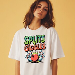 20 Splits N Giggles Bowling PNG Shirt - Funny Retro Bowling Team Tee ...