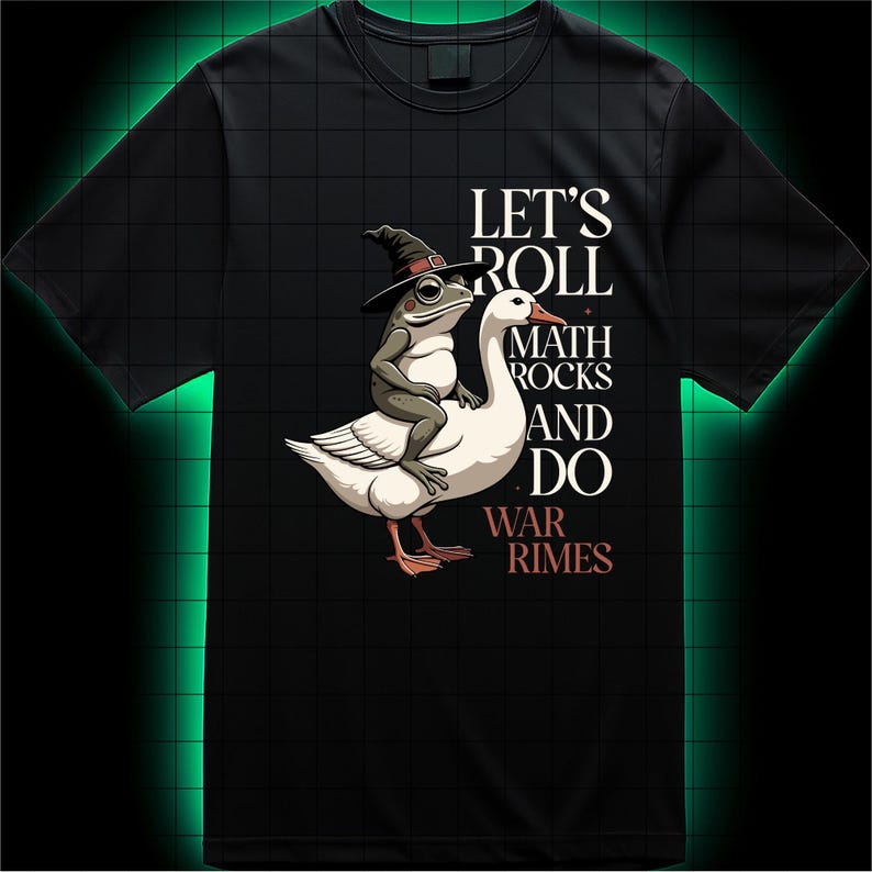 Let's Roll Math Rocks, Digital Printable, Funny Frog Riding Goose, Meme ...