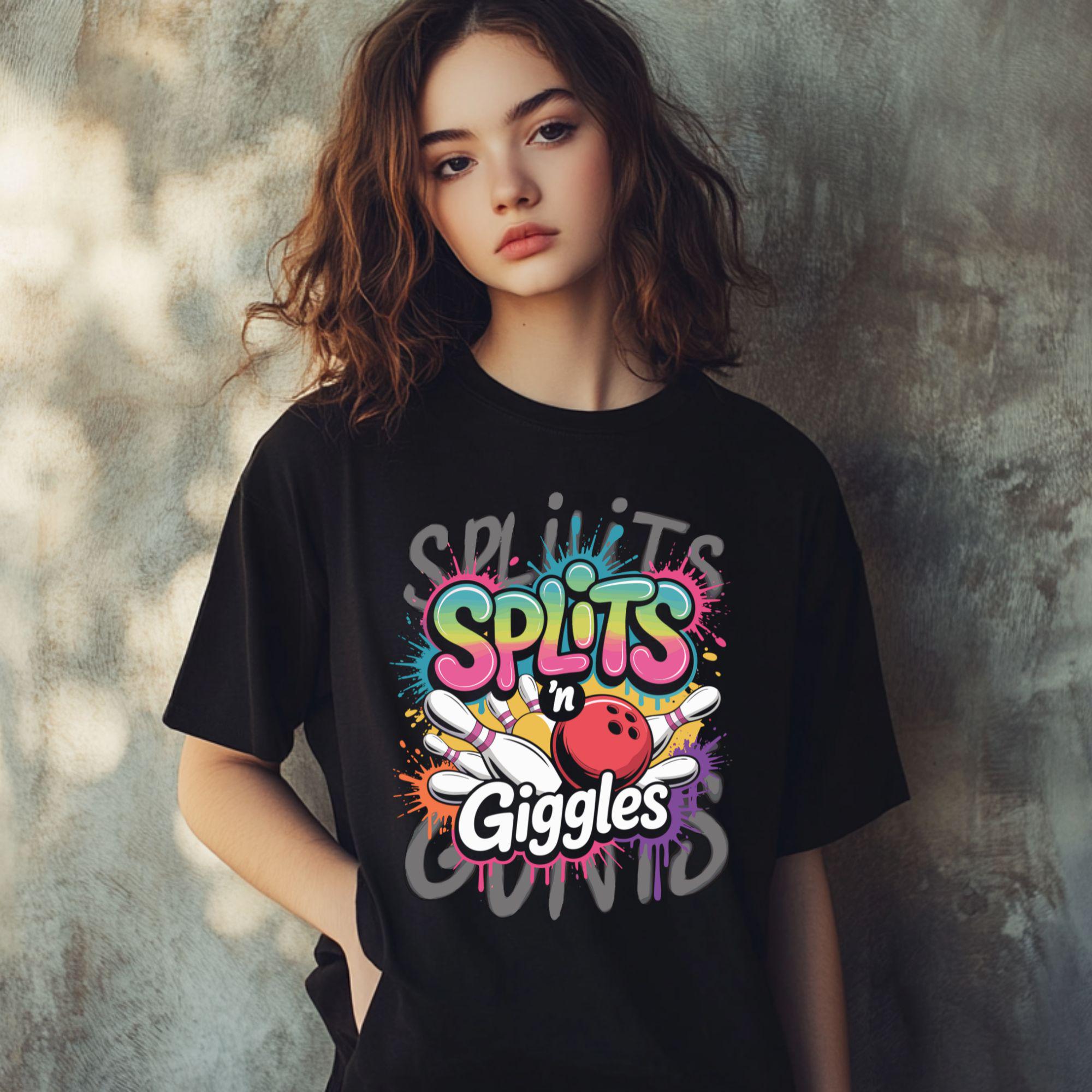 20 Splits N Giggles Bowling PNG Shirt - Funny Retro Bowling Team Tee ...