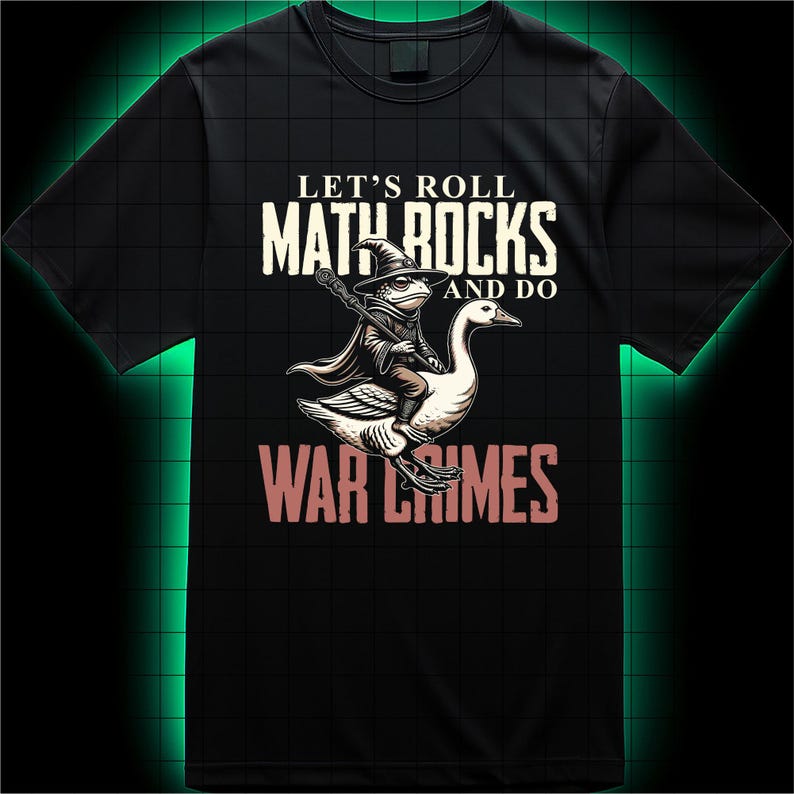 Let's Roll Math Rocks, Digital Printable, Funny Frog Riding Goose, Meme ...
