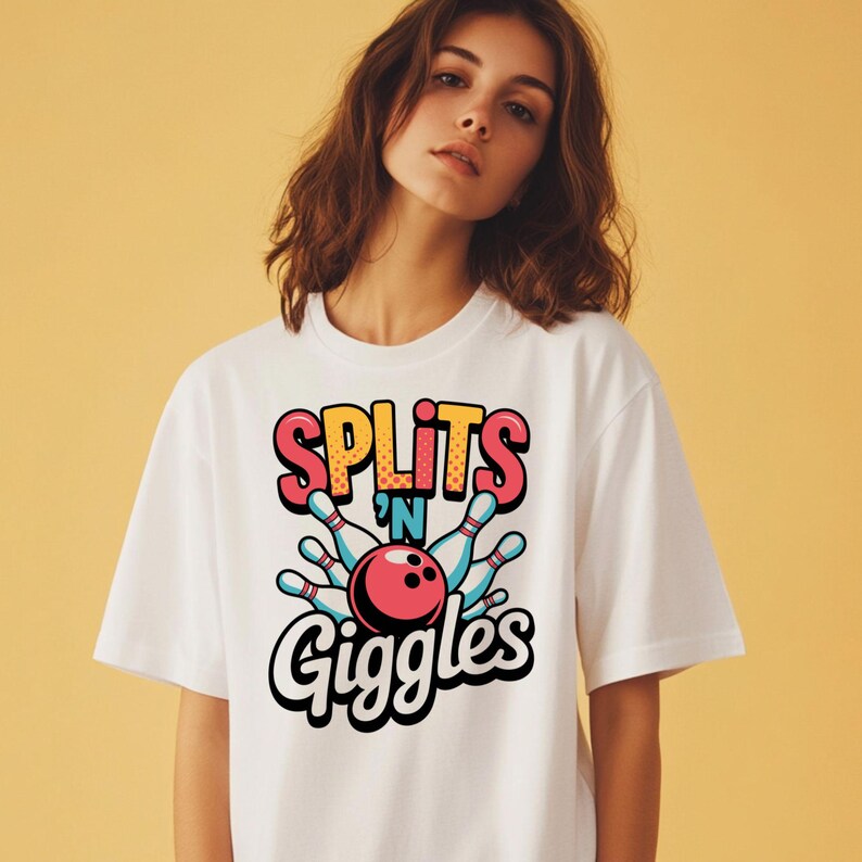 20 Splits N Giggles Bowling PNG Shirt - Funny Retro Bowling Team Tee ...