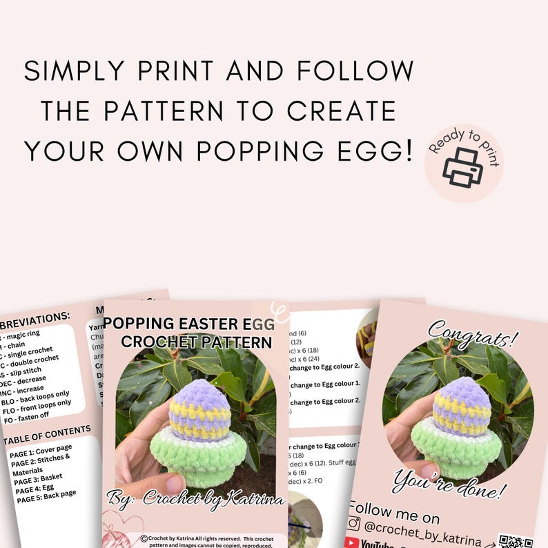 Crochet Popping Easter Egg Pattern L PDF Digital Download - Etsy