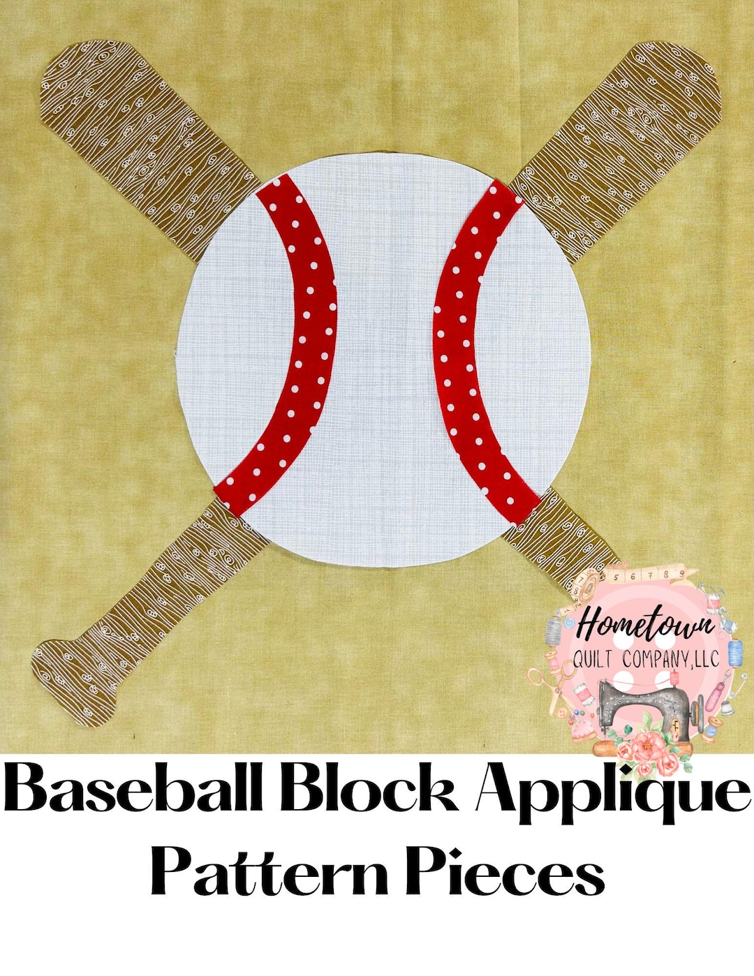 Baseball Appliqué Quilt Block Pattern - Etsy