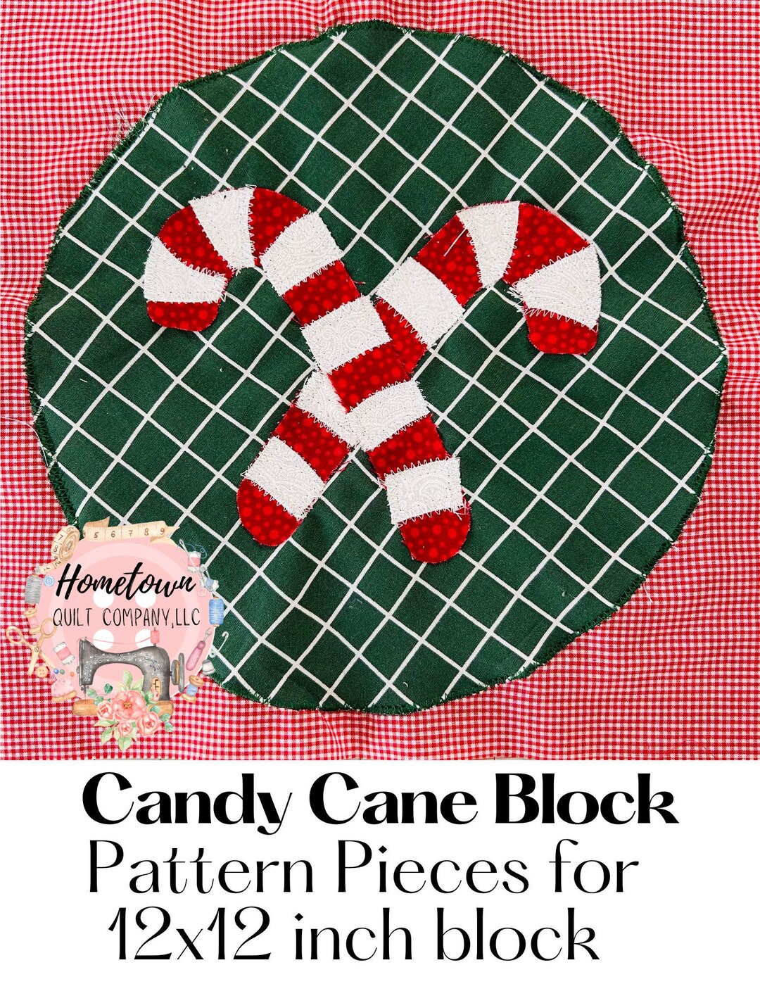 Candy Cane Appliqué Quilt Block Pattern - Etsy
