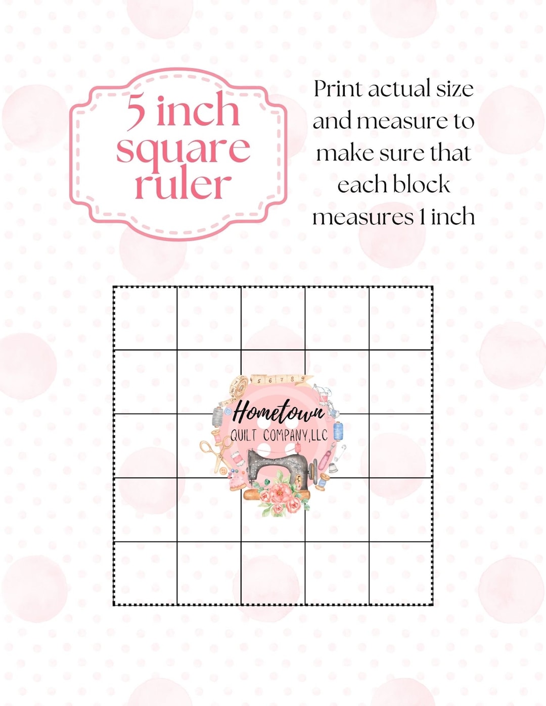 5 Inch Printable Square Ruler - Etsy