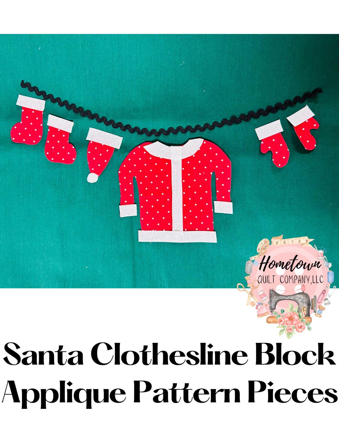 Santa Clothesline Appliqué Quilt Block Pattern - Etsy