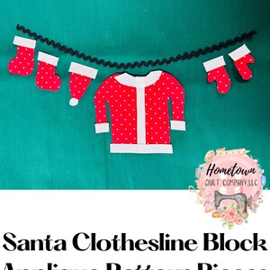 Santa Clothesline Appliqué Quilt Block Pattern - Etsy