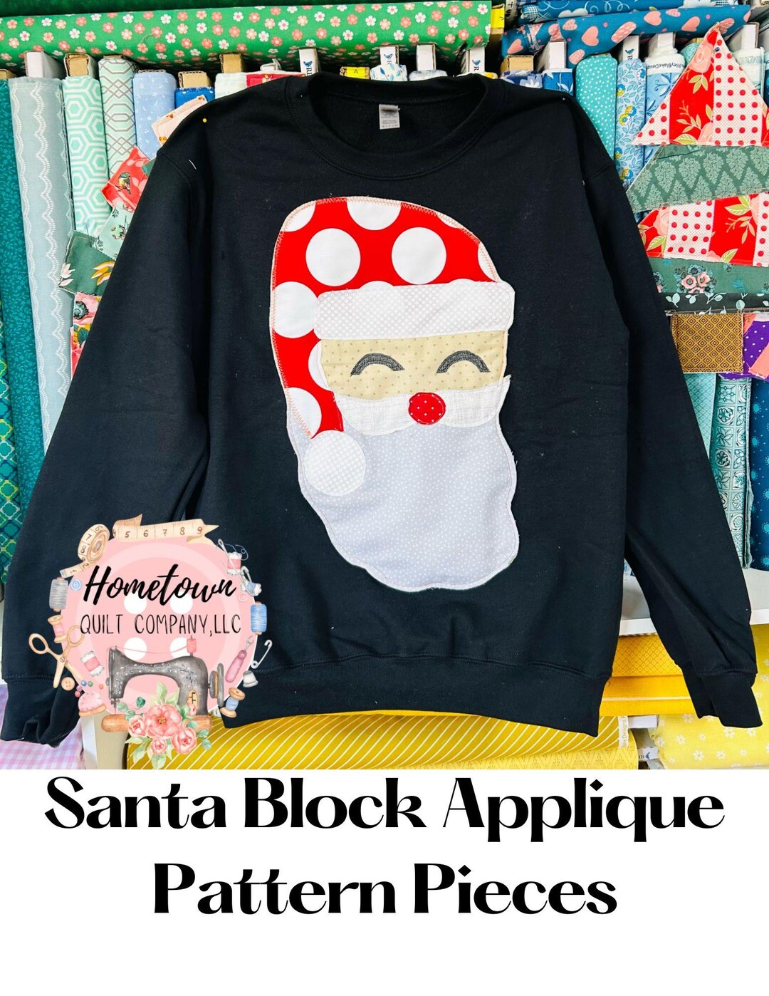 Santa Appliqué Quilt Block Pattern - Etsy