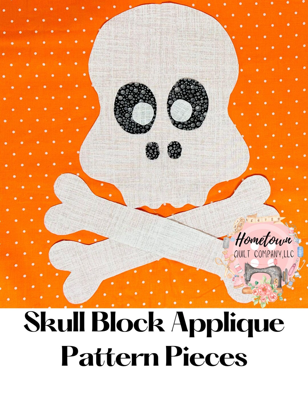 Skull Appliqué Quilt Block Pattern - Etsy