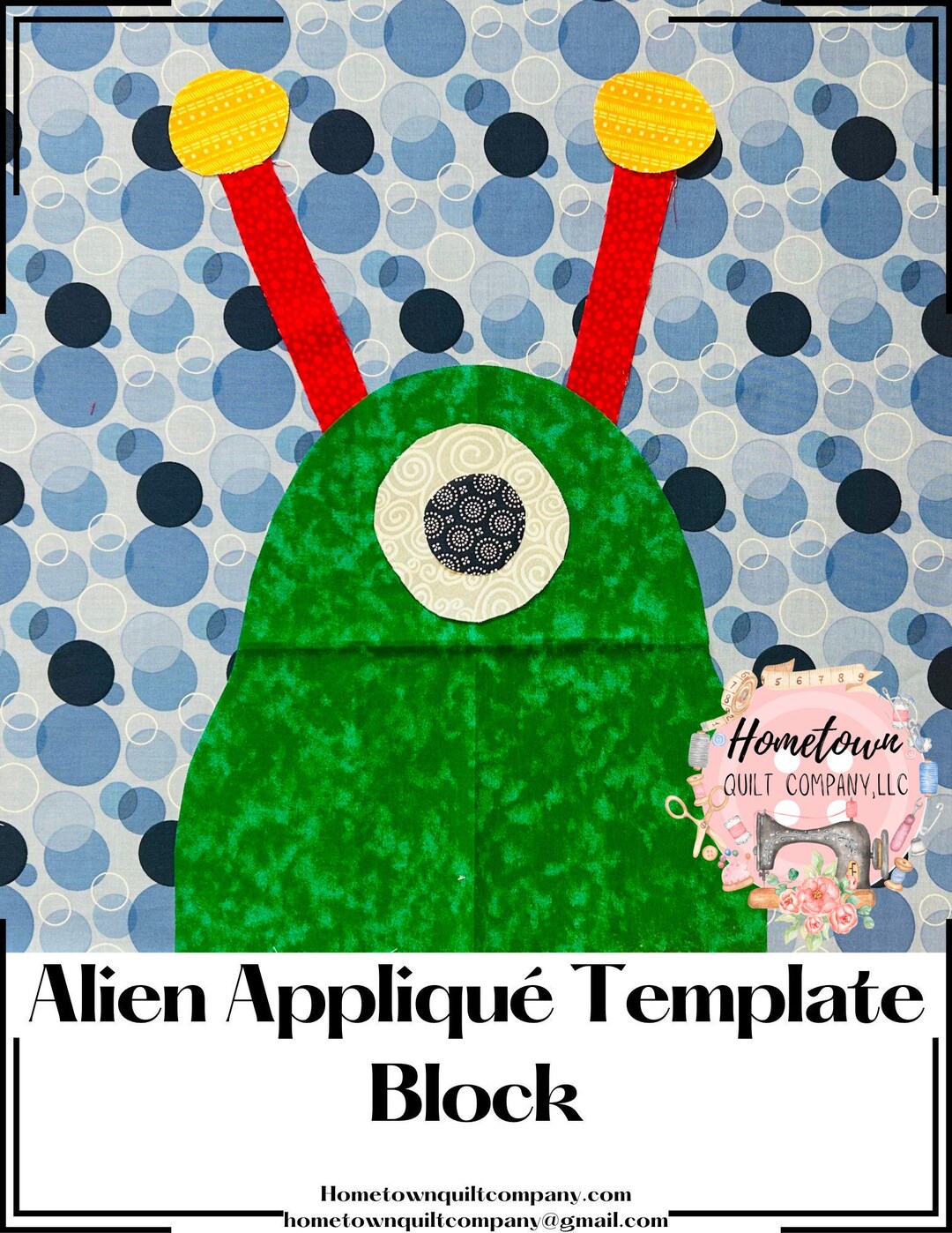 Alien Appliqué Block Template - Etsy