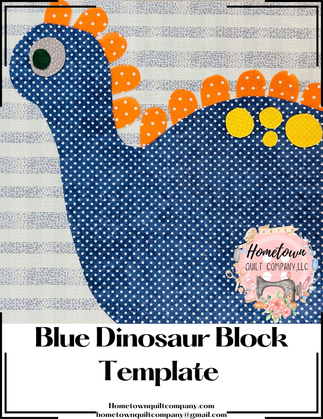 Blue Dinosaur Block Template - Etsy