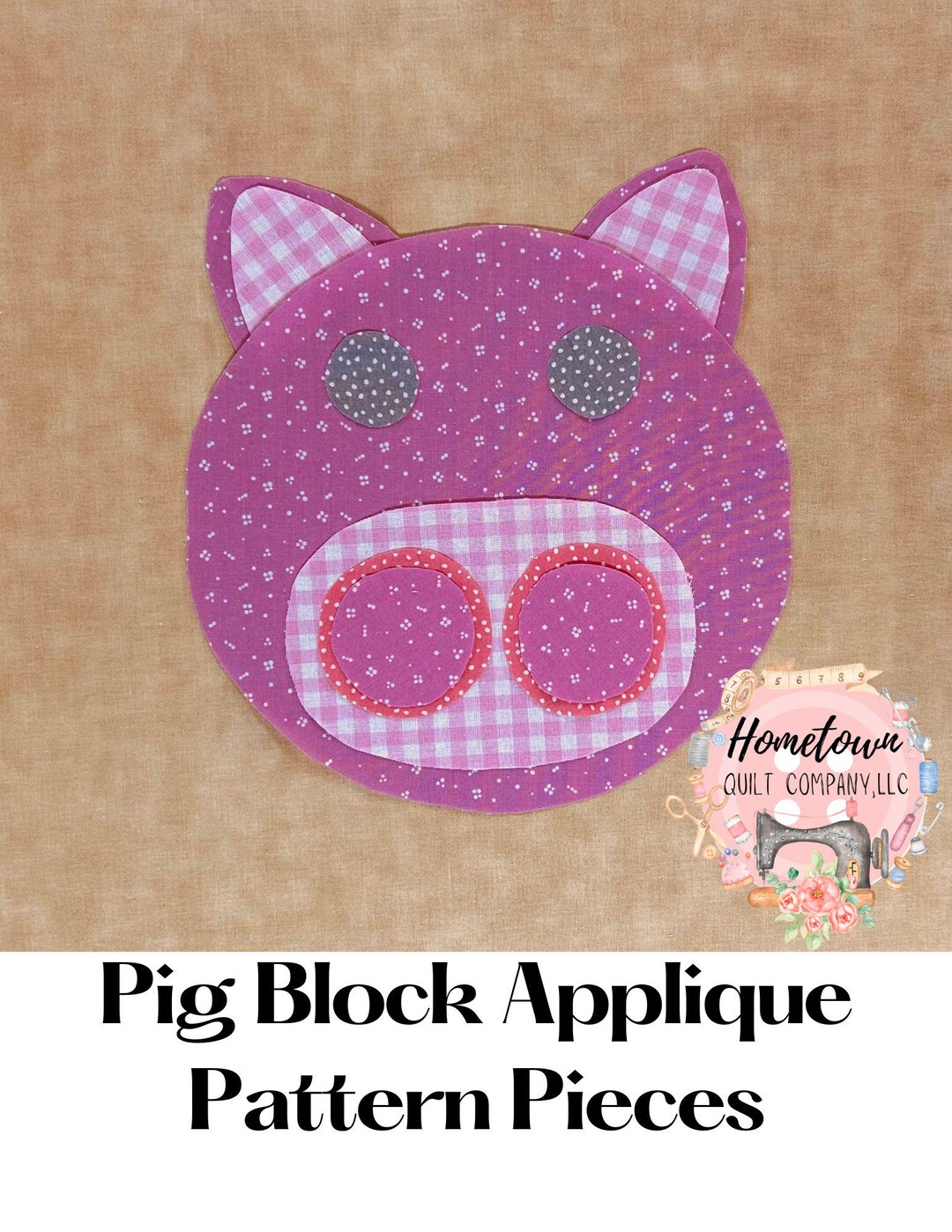 Pig Appliqué Quilt Block Pattern - Etsy