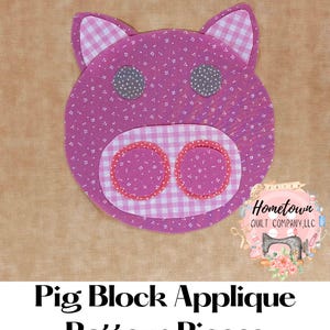 Pig Appliqué Quilt Block Pattern - Etsy