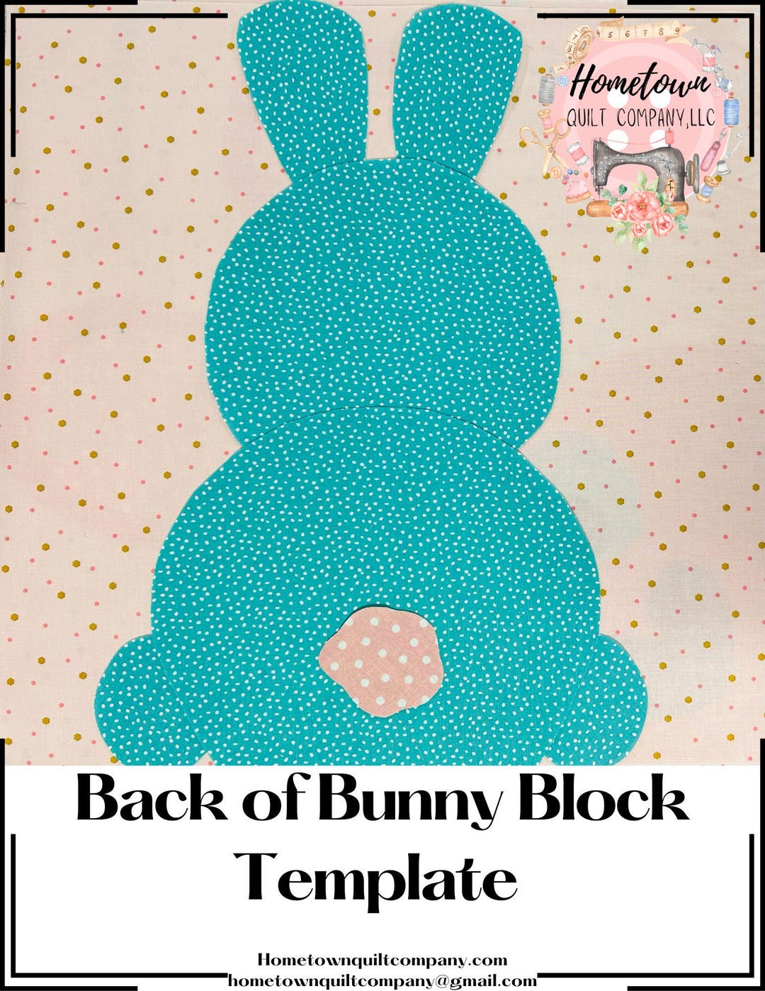 Back of Bunny Block Template - Etsy