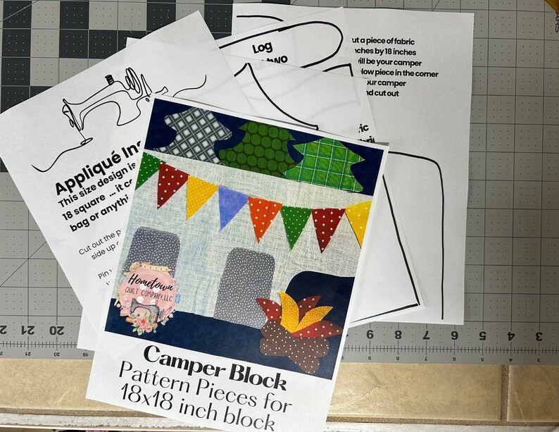 Camper Appliqué Quilt Block Pattern - Etsy