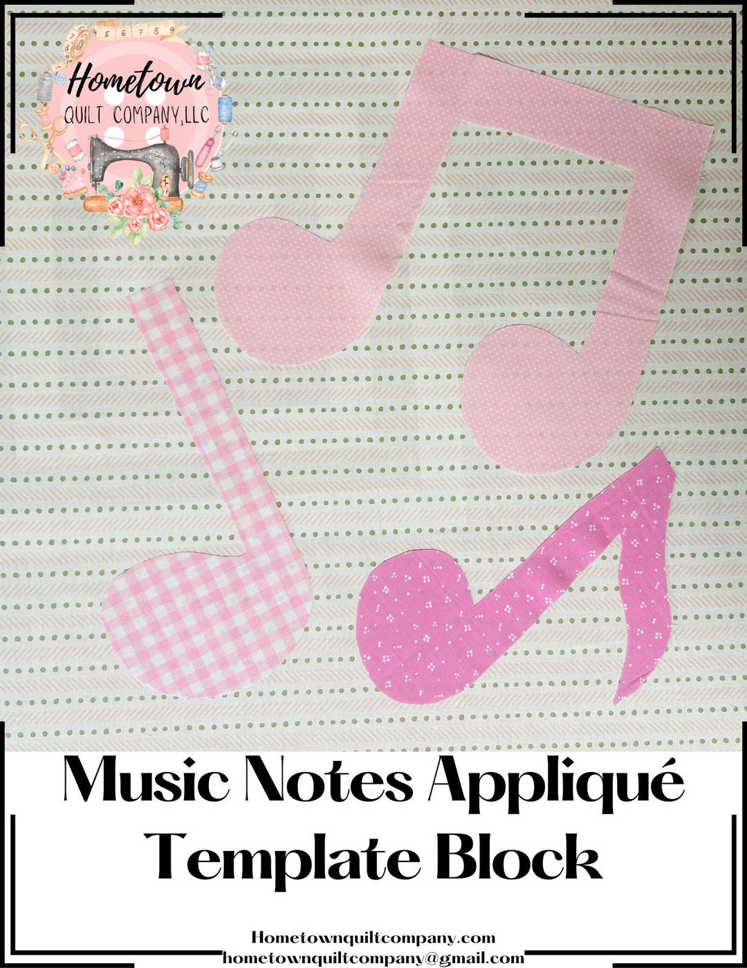 Music Notes Appliqué Block Template - Etsy