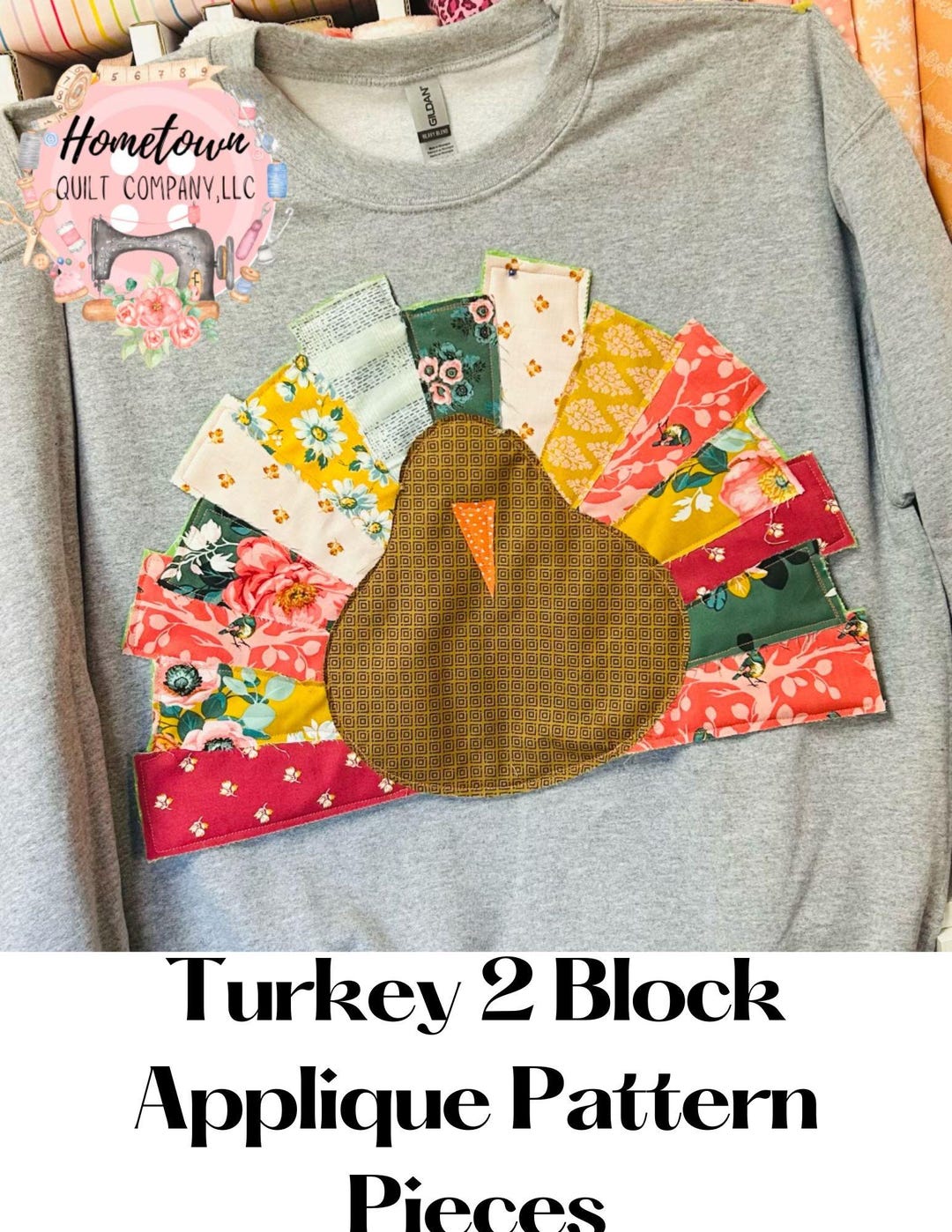 Turkey Two Appliqué Quilt Block Pattern - Etsy