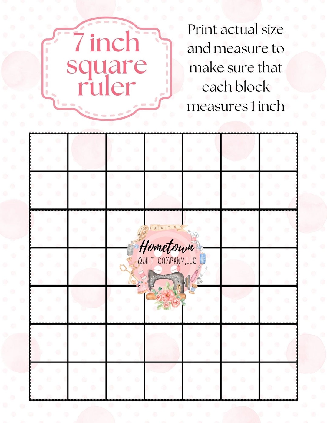 7 Inch Printable Square Ruler - Etsy