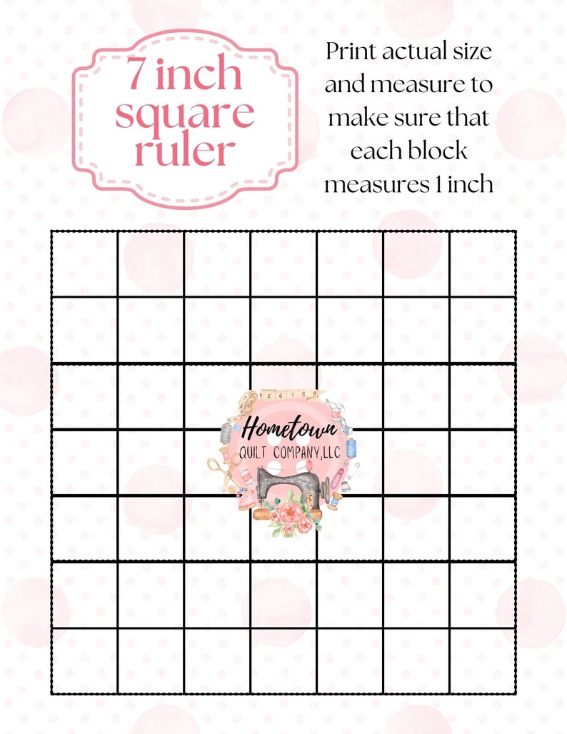 7 Inch Printable Square Ruler - Etsy