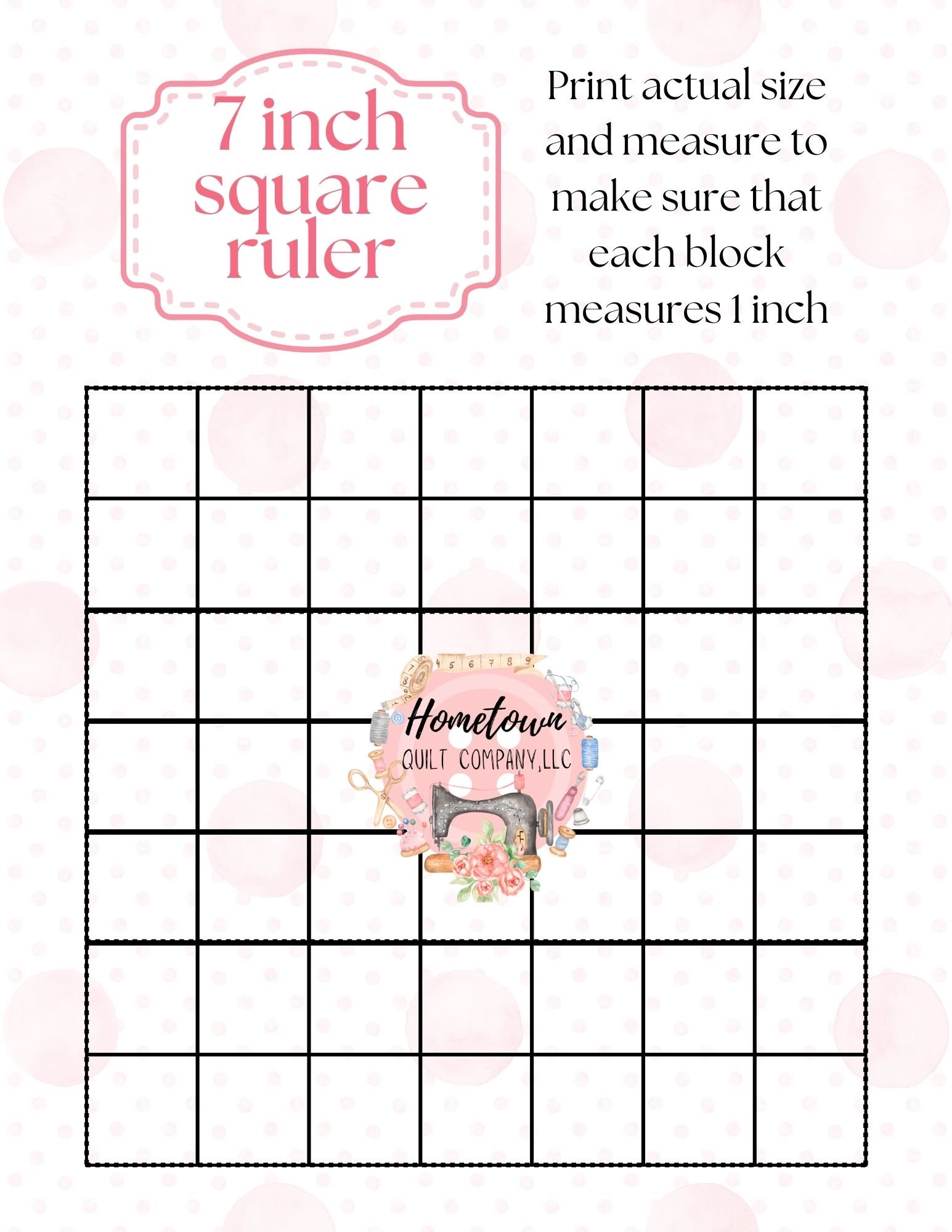 7 Inch Printable Square Ruler - Etsy