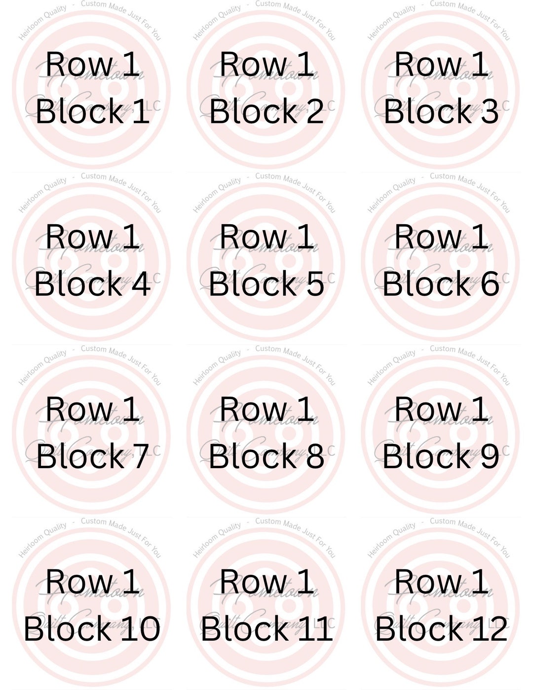 Quilt Row and Block Numbers Printable - Etsy