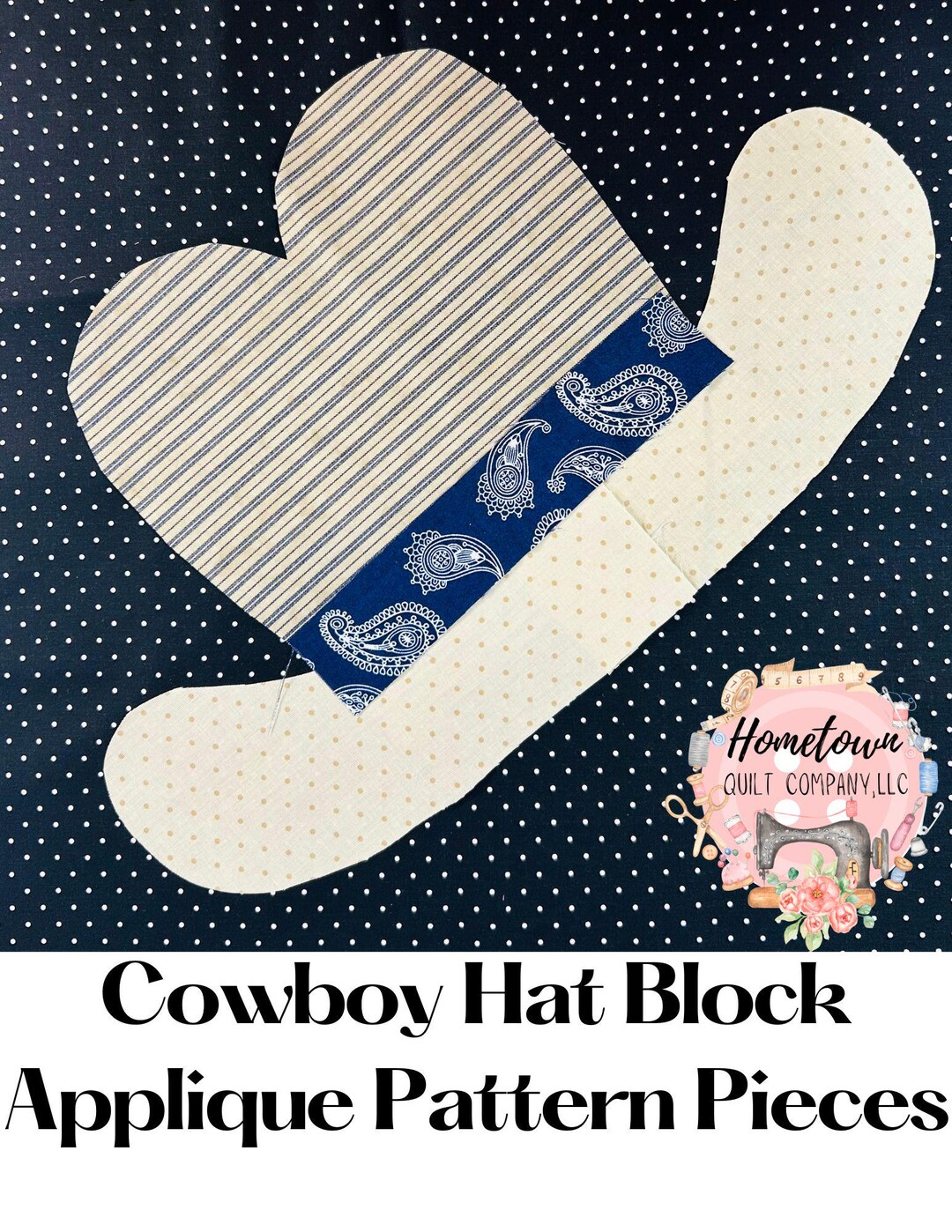Cowboy Hat Appliqué Quilt Block Pattern - Etsy