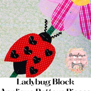 Ladybug Appliqué Quilt Block Pattern - Etsy
