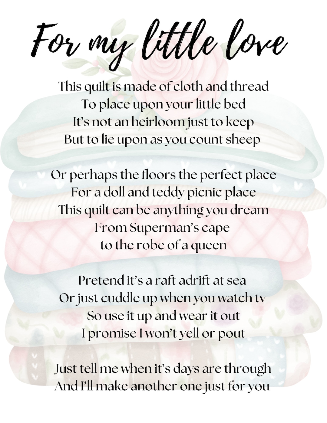 Quilt Poem Print 8 1/2 X 11 - Etsy