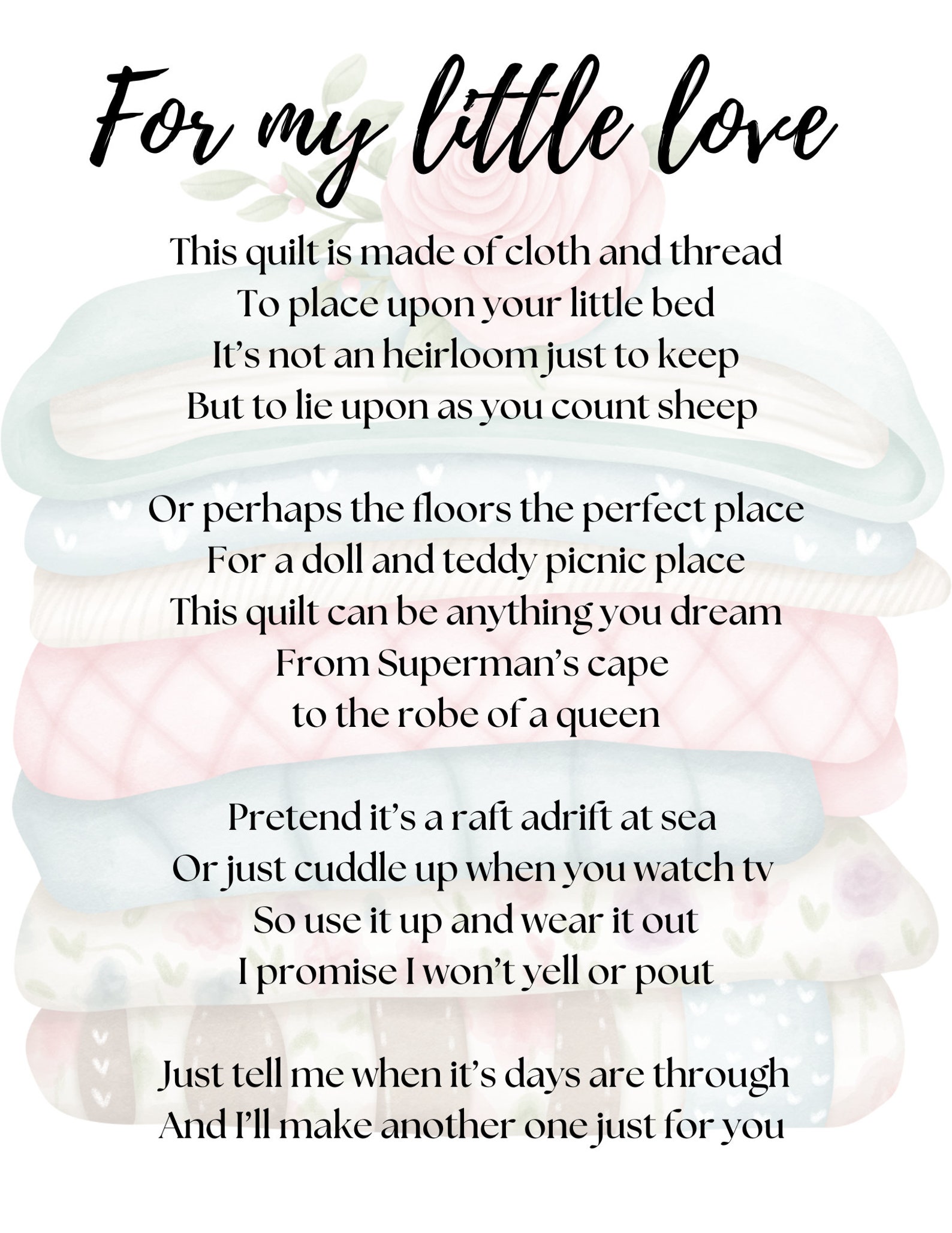 Quilt Poem Print 8 1/2 X 11 - Etsy