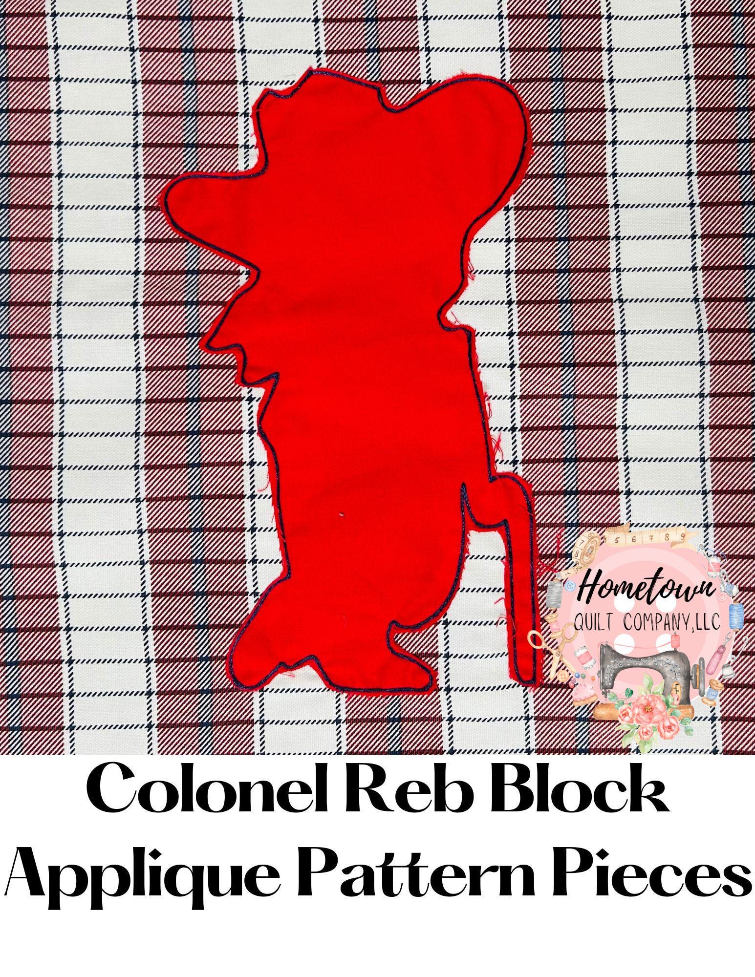 Colonel Reb Appliqué Quilt Block Pattern - Etsy