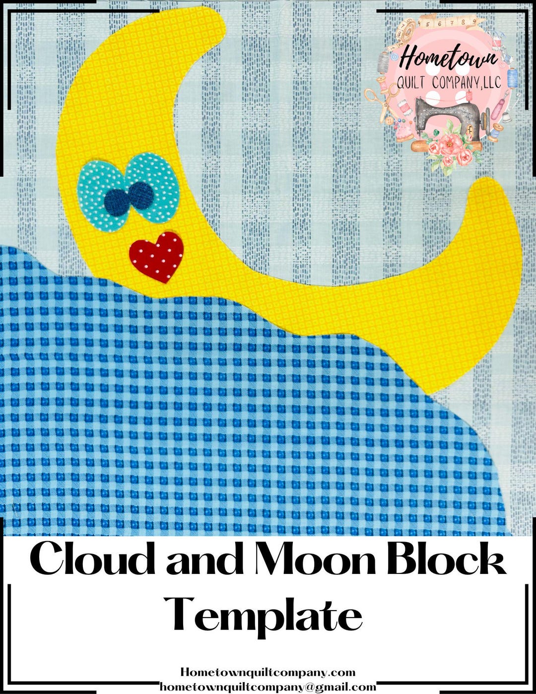 Cloud and Moon Block Template - Etsy