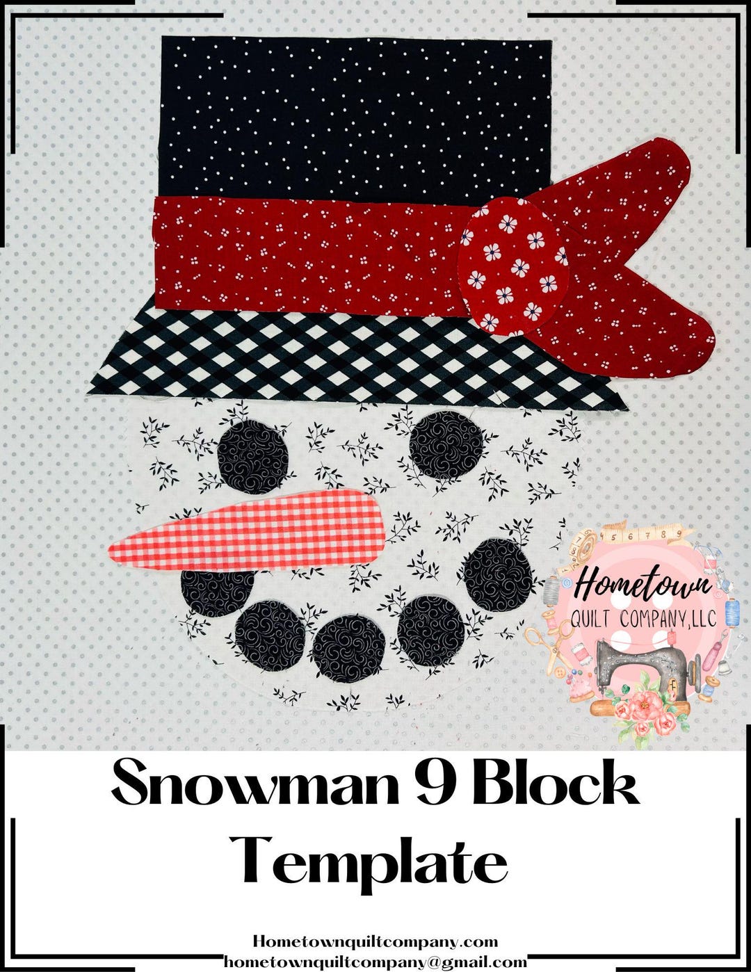 Snowman 9 Block Template - Etsy