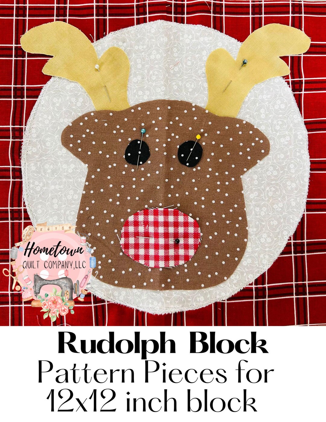 Rudolph Appliqué Quilt Block Pattern - Etsy