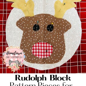Rudolph Appliqué Quilt Block Pattern - Etsy