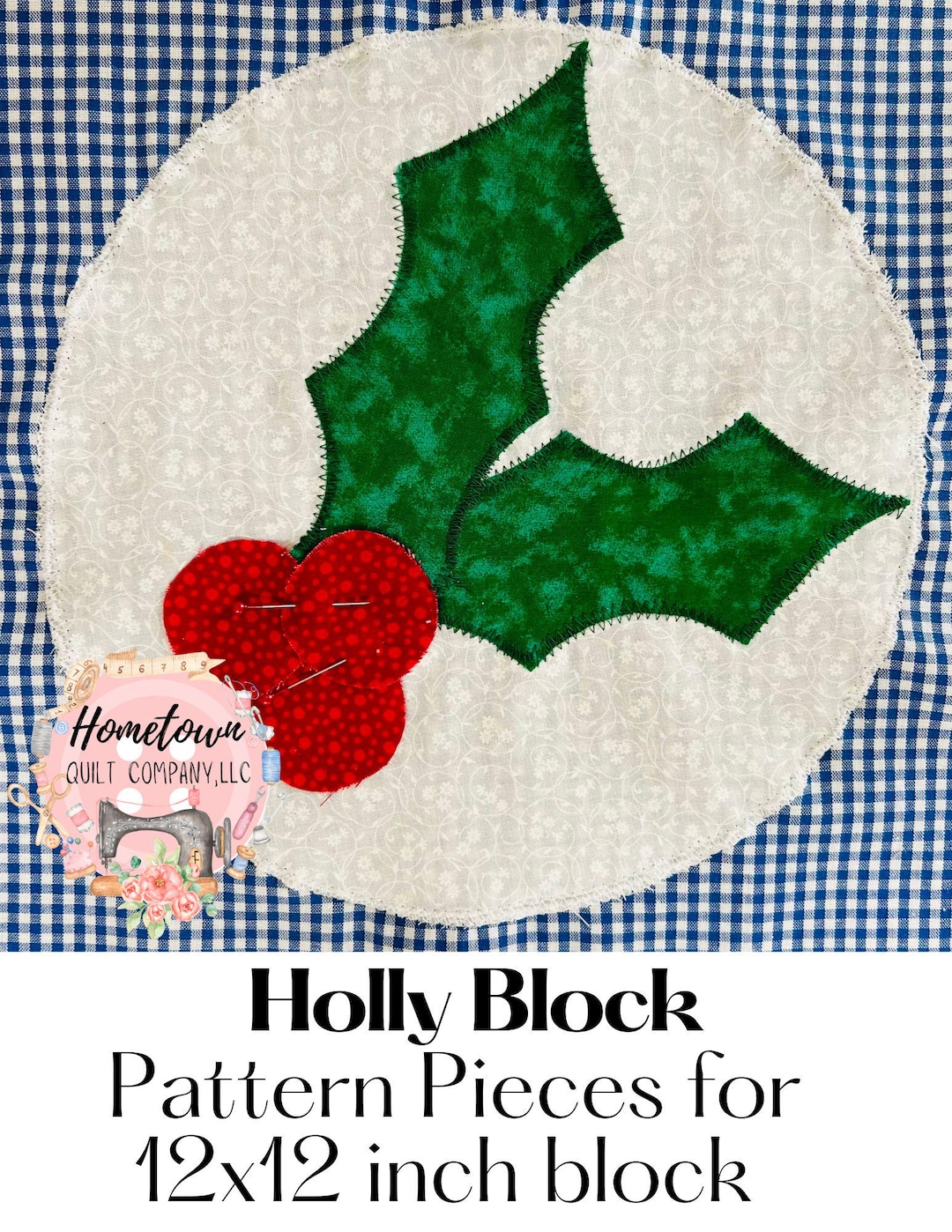Holly Appliqué Quilt Block Pattern - Etsy