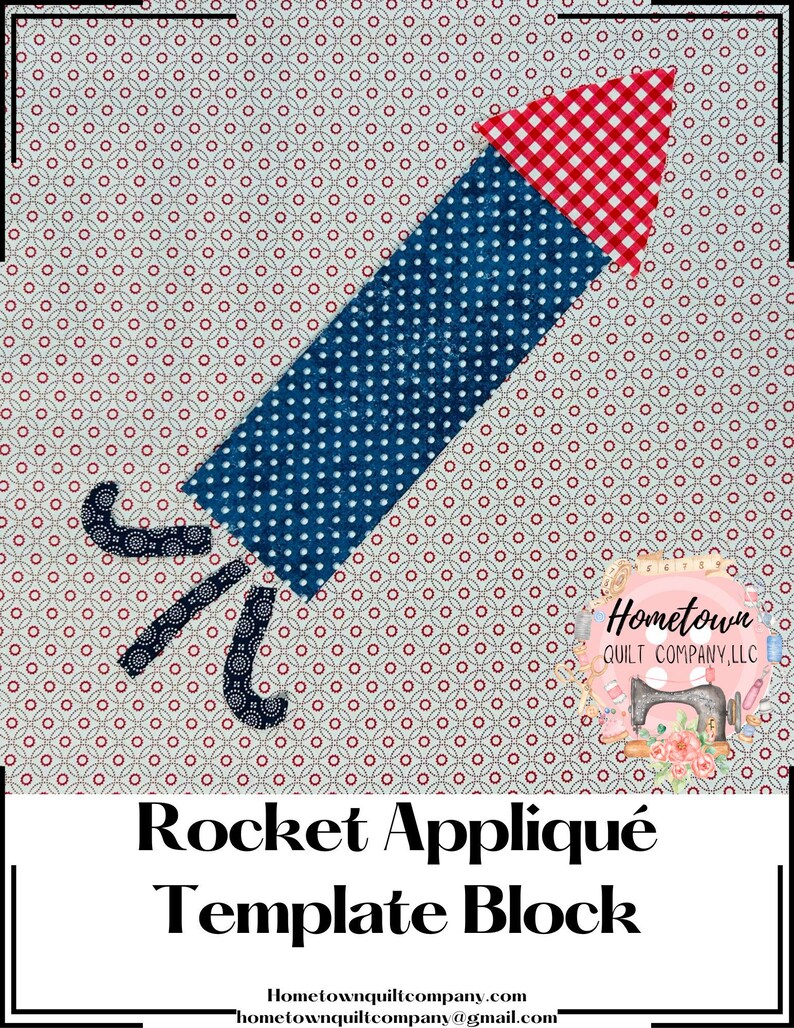 Rocket Appliqué Block Template - Etsy