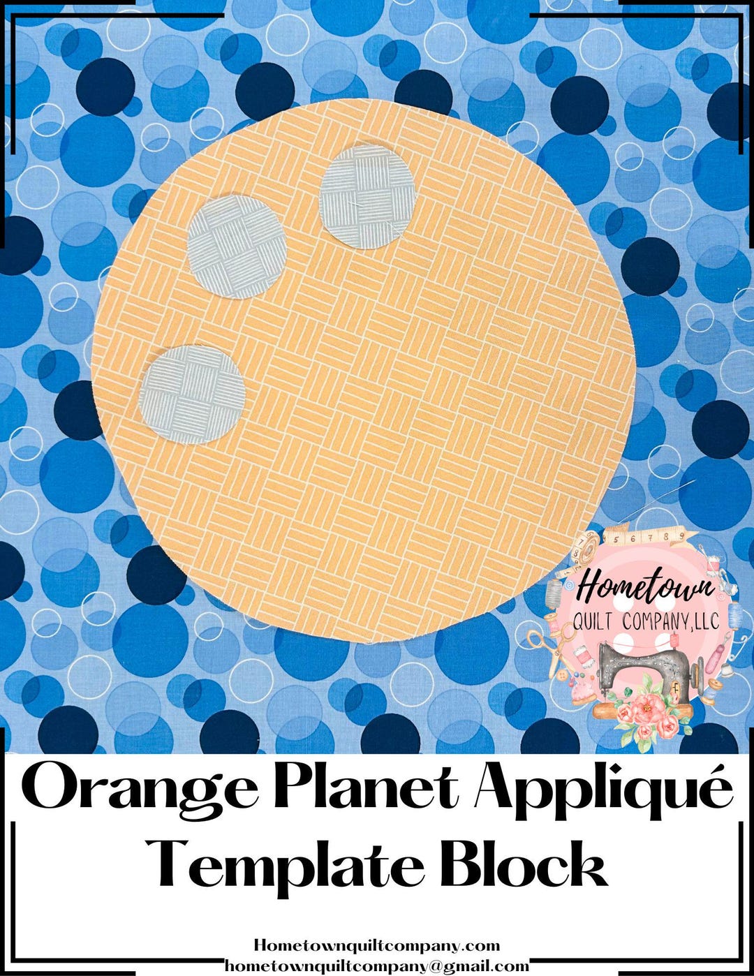 Orange Planet Appliqué Block Template - Etsy