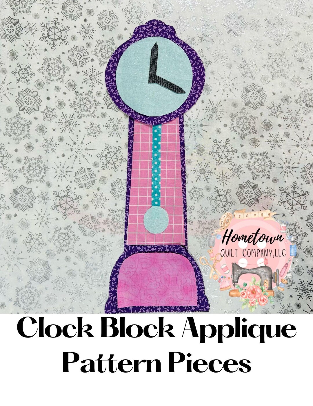 Clock Appliqué Quilt Block Pattern - Etsy