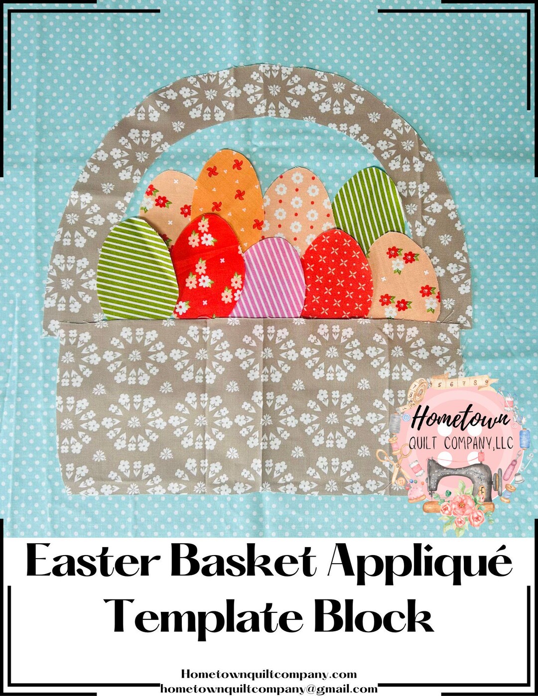 Easter Basket Block Appliqué Block Template - Etsy