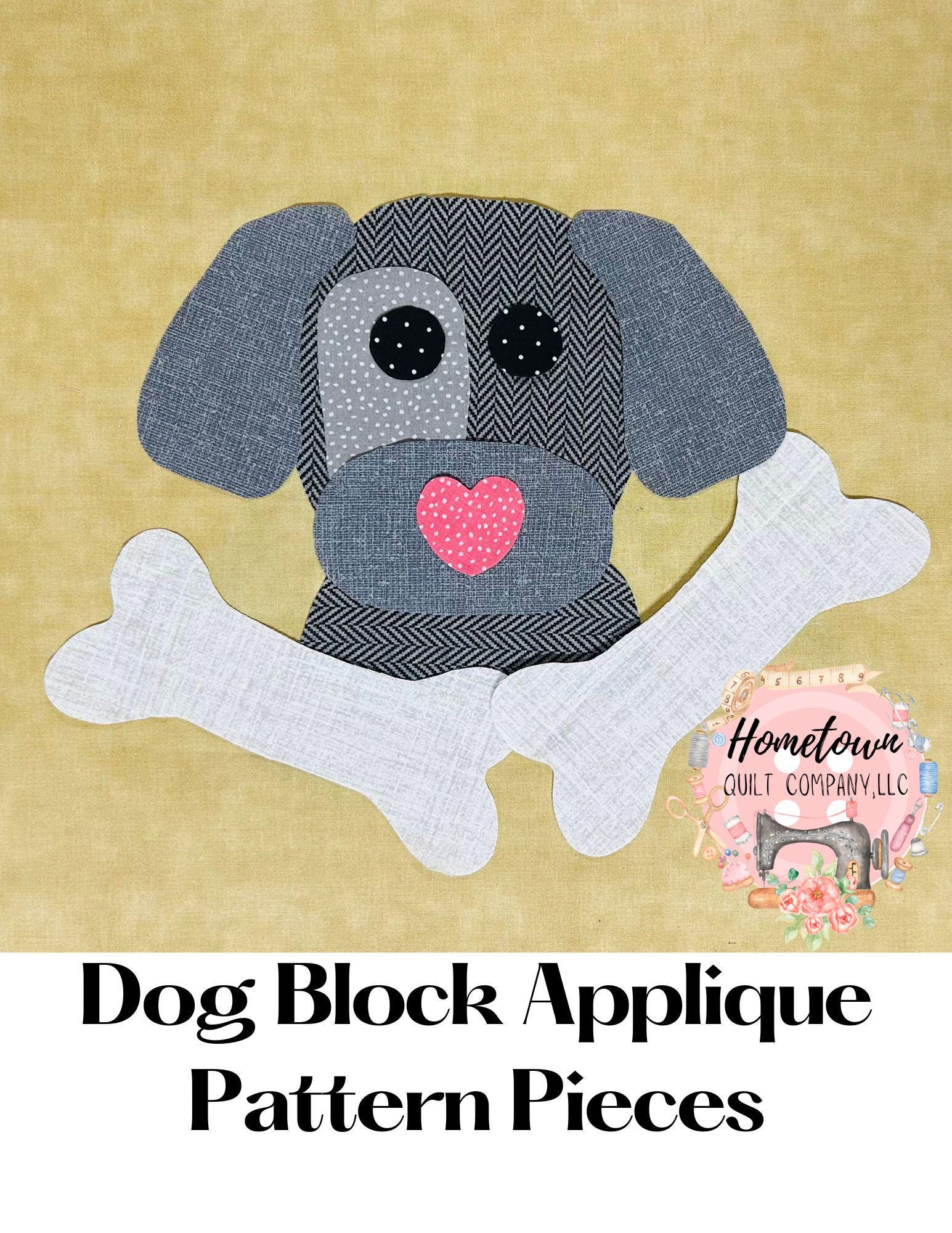 Dog Appliqué Quilt Block Pattern - Etsy