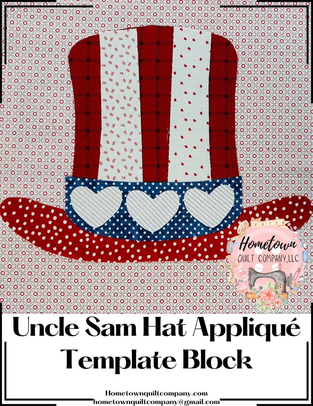 Uncle Sam Hat Appliqué Block Template - Etsy