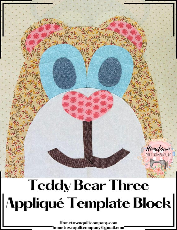 Printable Teddy Bear Applique Pattern Sewing And Knitting Patterns
